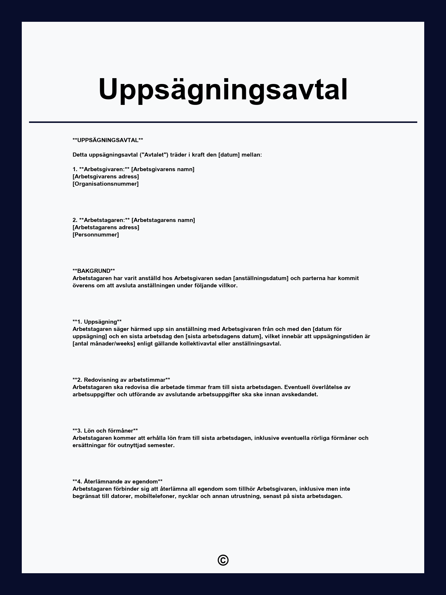 Uppsägningsavtal